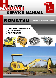 Komatsu PC25-1 Serial 1001 and up Service Pdf Manuals | workshoppdfmanuals