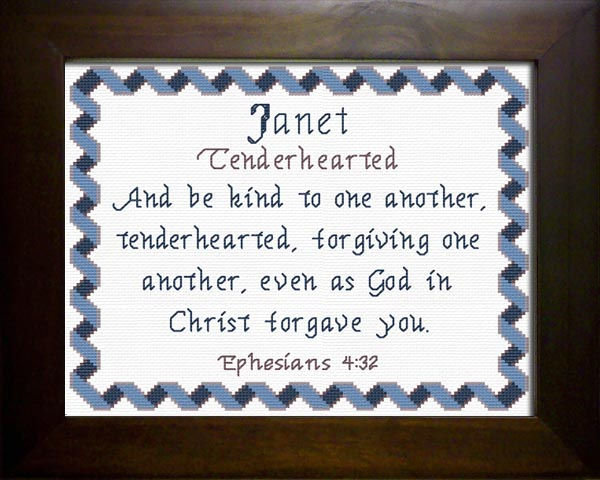 Name Blessings - Janet 2 | Crafting | Cross-Stitch | Religious