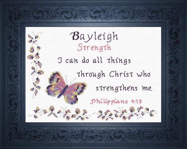 Name Blessings - Bayleigh 3 | Crafting | Cross-Stitch | Religious