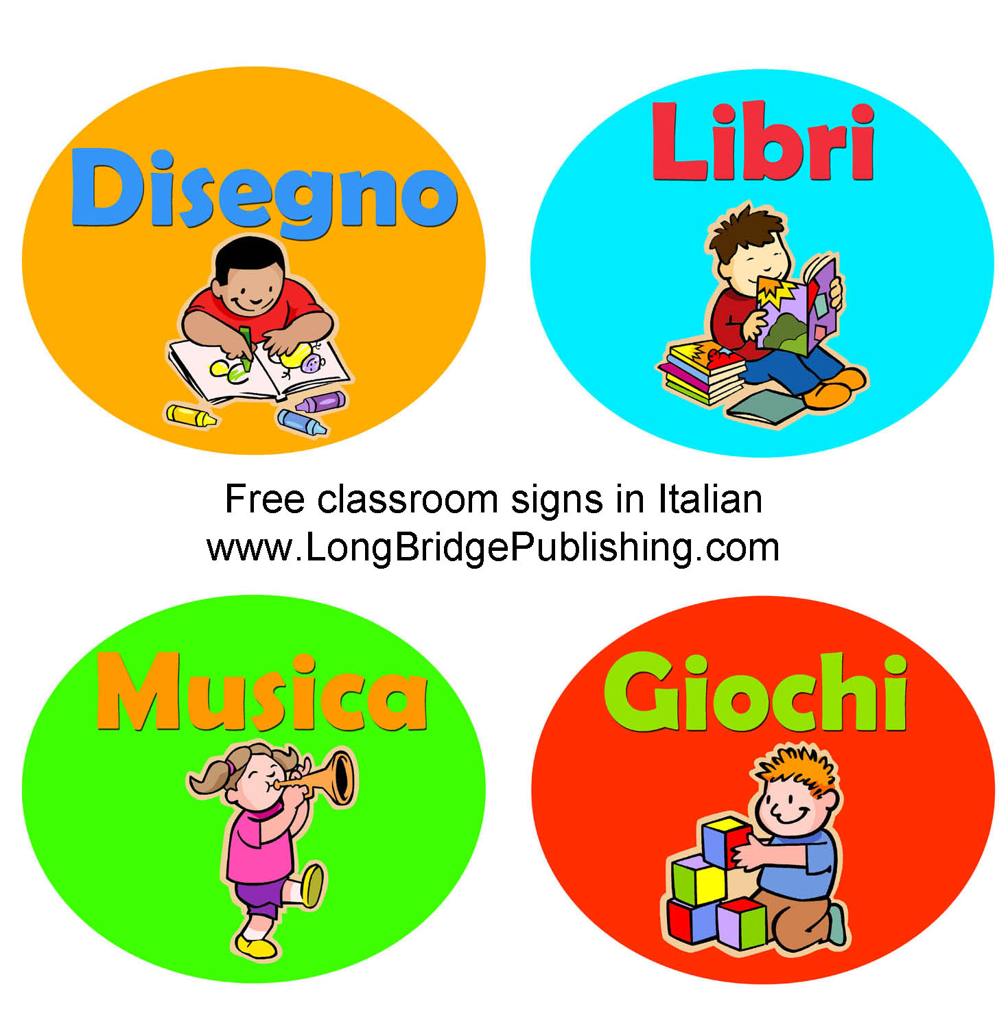 Printable classroom signs in Italian | Photos and Images | Children