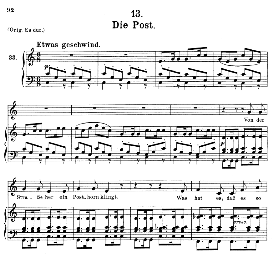 Die Post D.911-13, Medium Voice in C Major, F. Schubert (Winterreise ...