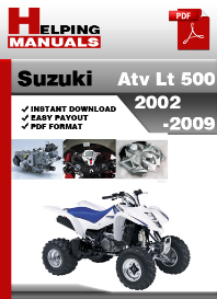 Suzuki ATV LT 500 2002-2009 Service Pdf Manuals | factoryserviceworkshop