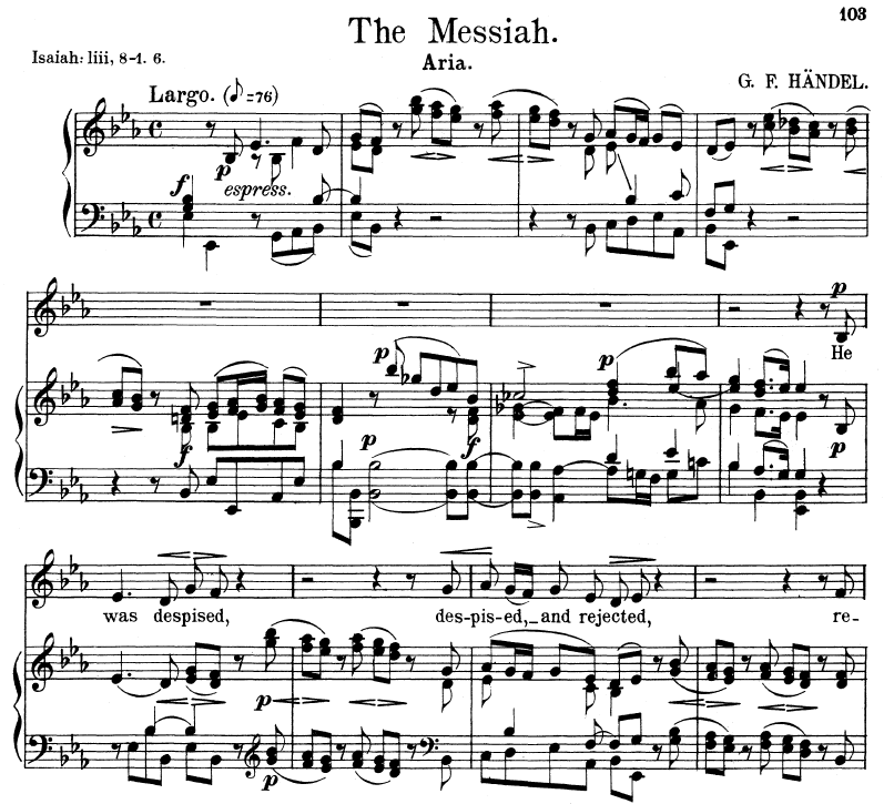 He was despised. Aria for Alto, G.F.Haendel: Messiah, HWV 56. Vocal ...
