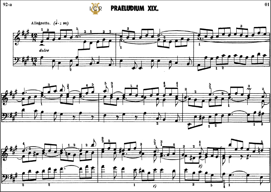 Prelude and fugue No.19 in A Major BWV 888, J.S.Bach, Well Tempered ...