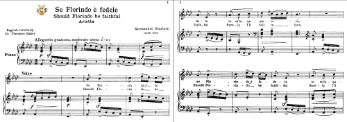 Se Florindo è fedele, Medium Voice in A-Flat Major, A.Scarlatti ...