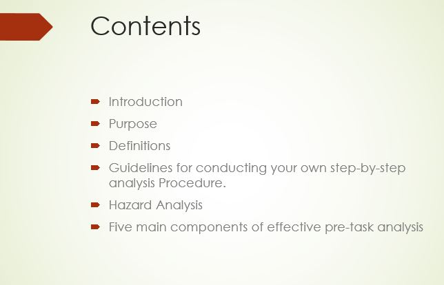 Pre-Task Analysis | Documents and Forms | Presentations