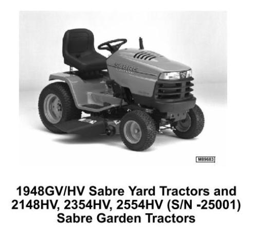 John Deere Sabre 1948GV, 2354HV, 1948HV, 2148HV, 2554HV Yard and Garden ...