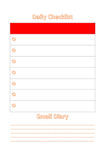 Printable Daily Checklist | Documents and Forms | Manuals