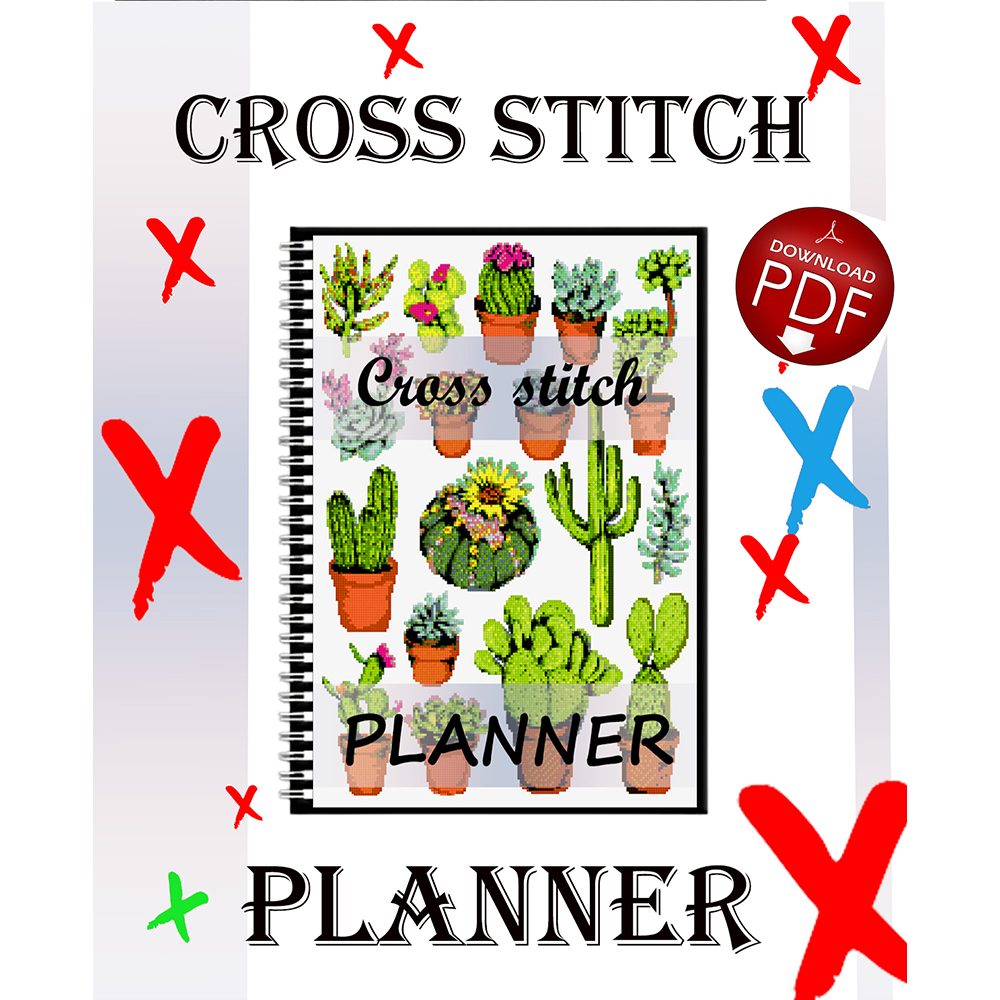 PLANNER Cross stitch #01 NEW! printable journal PDF, organizer notebook ...