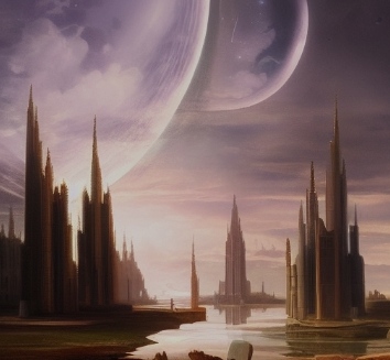 Alien planet city landscapes (5 unique variations) | Photos and Images