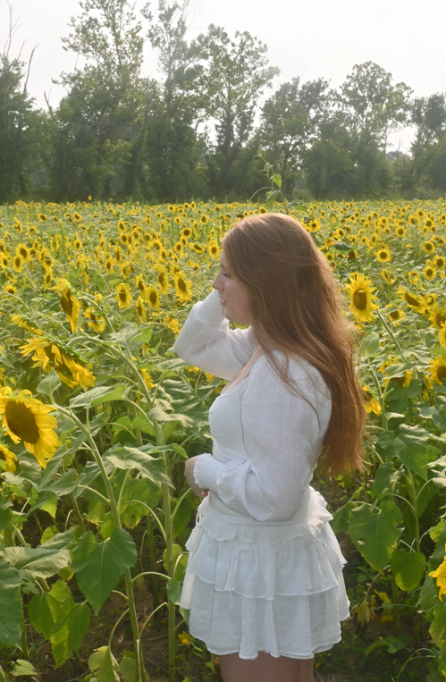 Girl At Sunflower Field Photos And Images Nature