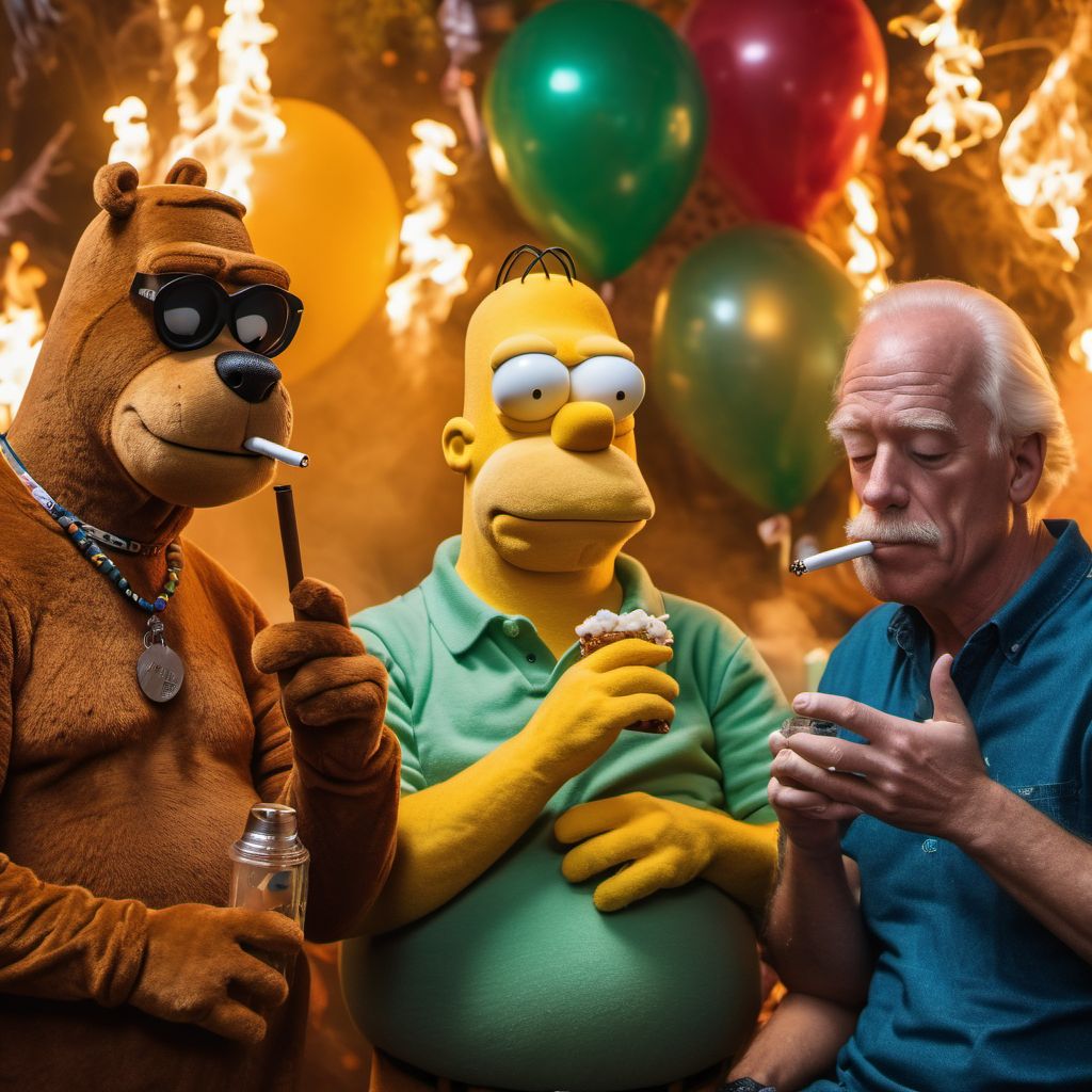 Scooby Doo And Homer Simpson At A Wild Party | Photos and Images