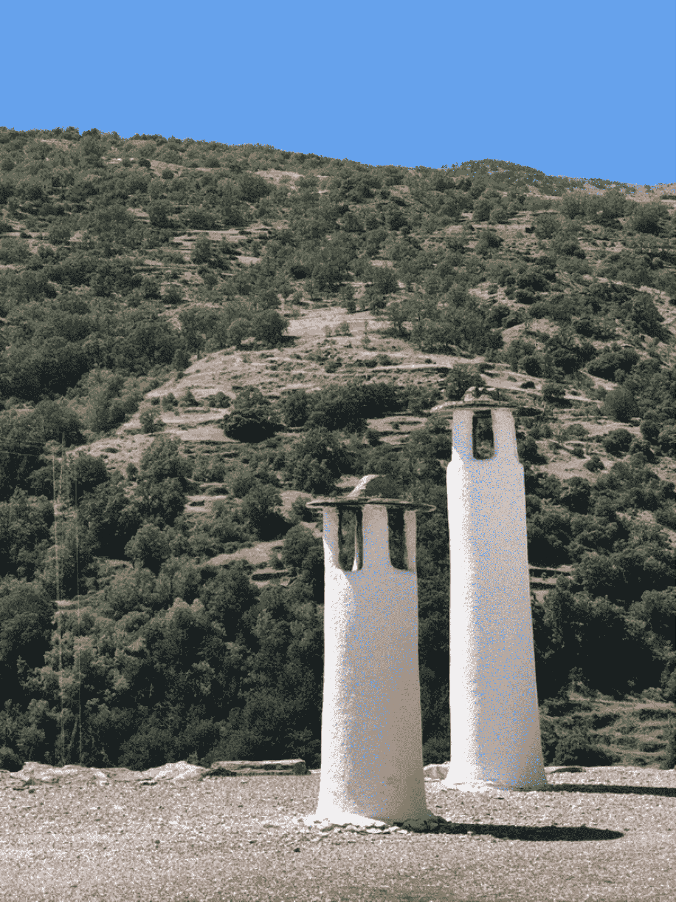Two white chimneys | Photos and Images | Architecture