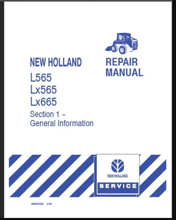 New Holland Lx665 Skid Steer Loader Manual Service Repair Shop ...