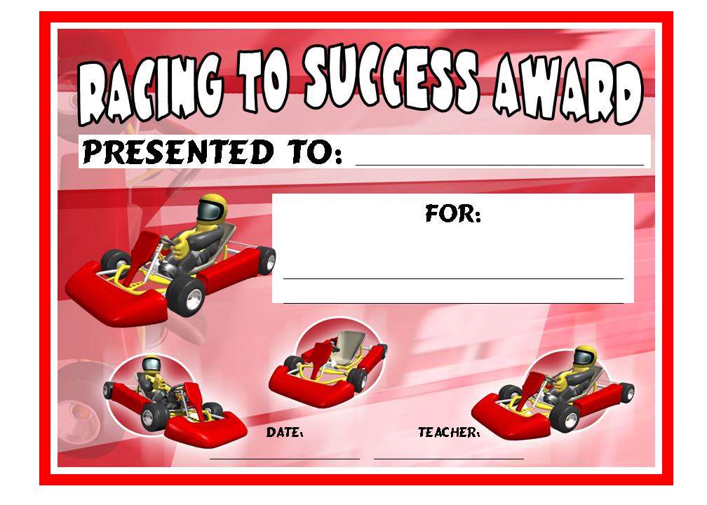Racing To Success Award | Other Files | Documents and Forms