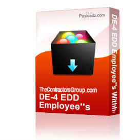 DE-4 EDD Employee's Withholding Allowance Certificate | Other Files