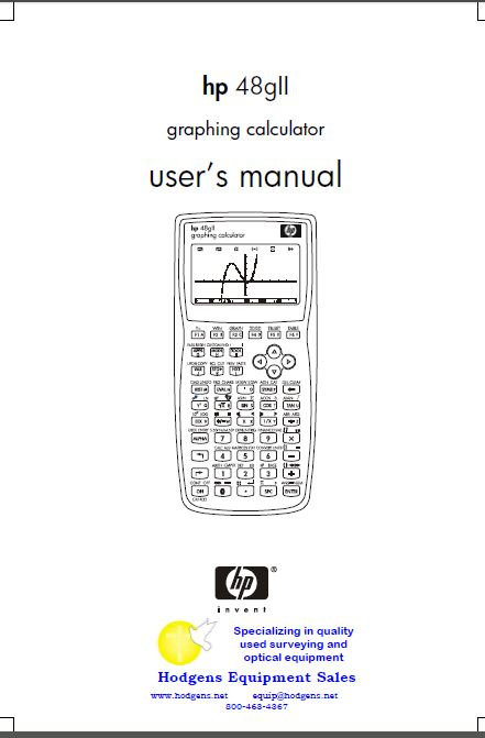 HP 48G-II Graphing Calculator User's Guide | Documents and Forms
