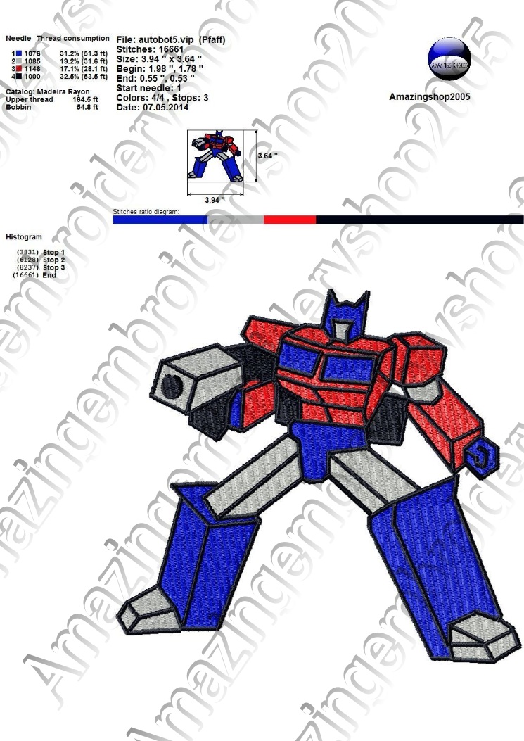 Transformers Embroidery Design | Crafting | Sewing | Other