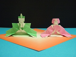 Origami Hinamatsuri Dolls (Emperor and Empress) - Two Tutorial Videos ...
