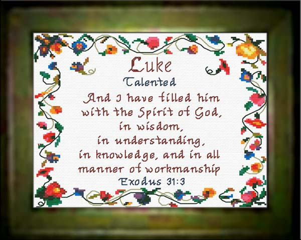 Name Blessings - Luke - Chart | Crafting | Cross-Stitch | Religious