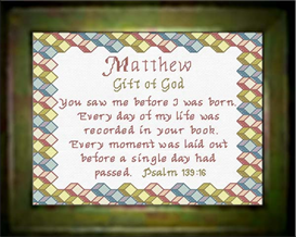 Name Blessings - Matthew - Chart | Crafting | Cross-Stitch | Religious
